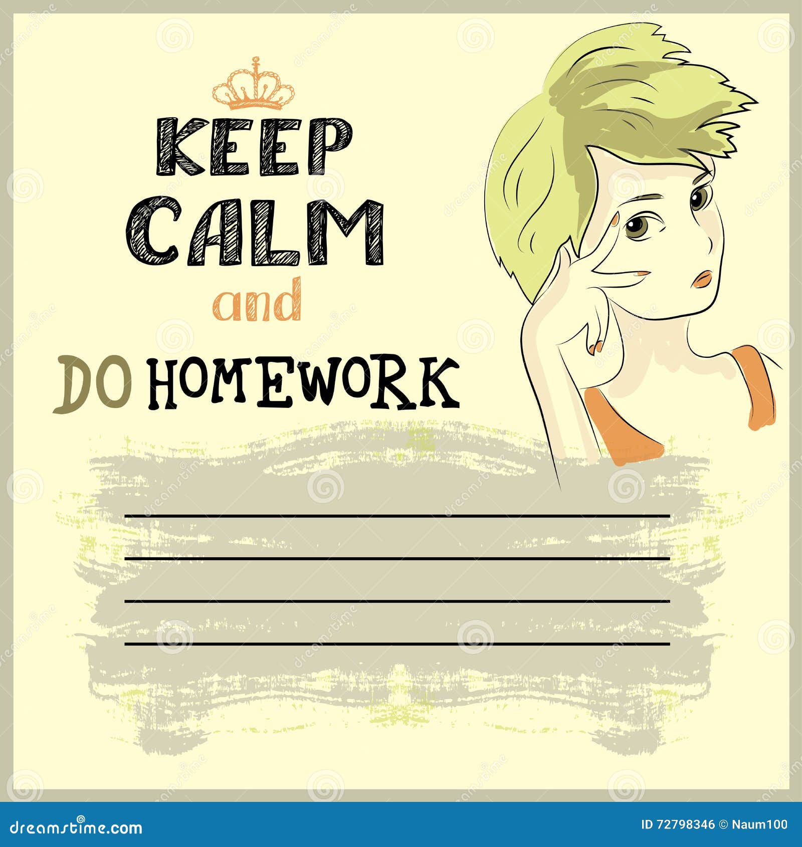 Keep Calm and Do Your Homework Stock Vector - Illustration of delight ...