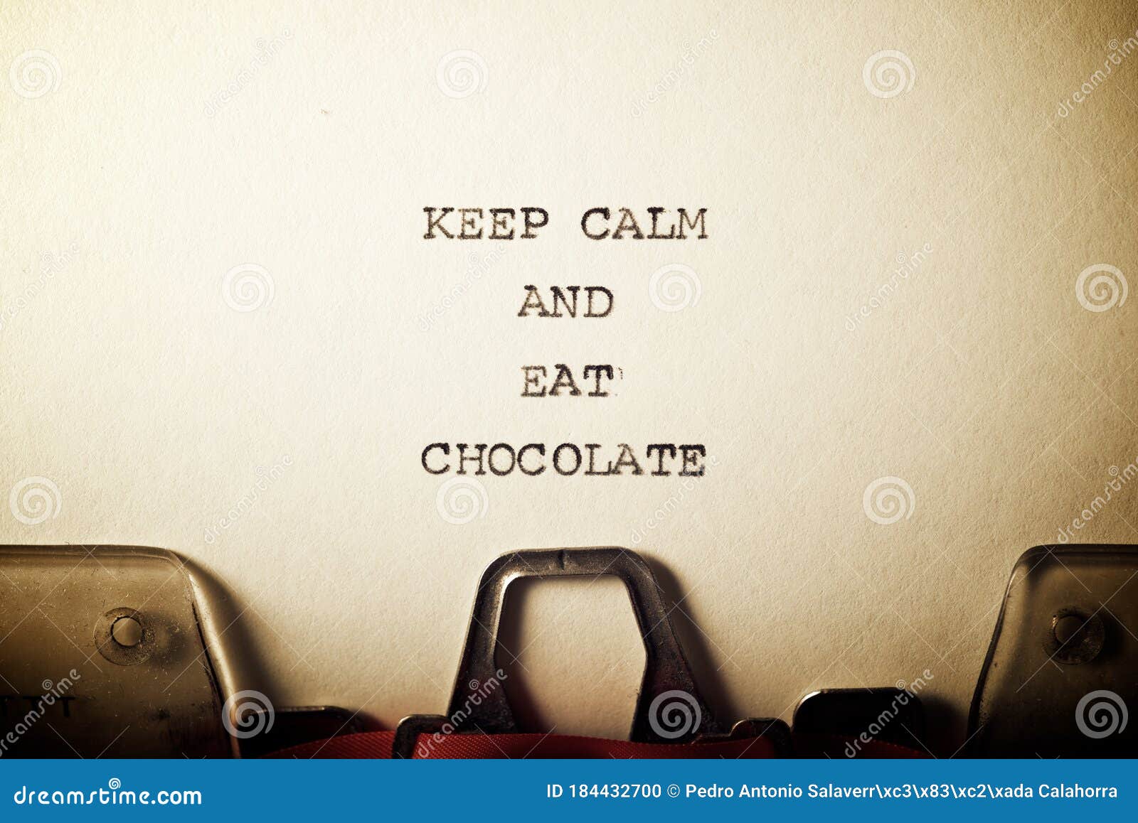 Keep Calm and Eat Chocolate Stock Photo - Image of paper, eating: 184432700