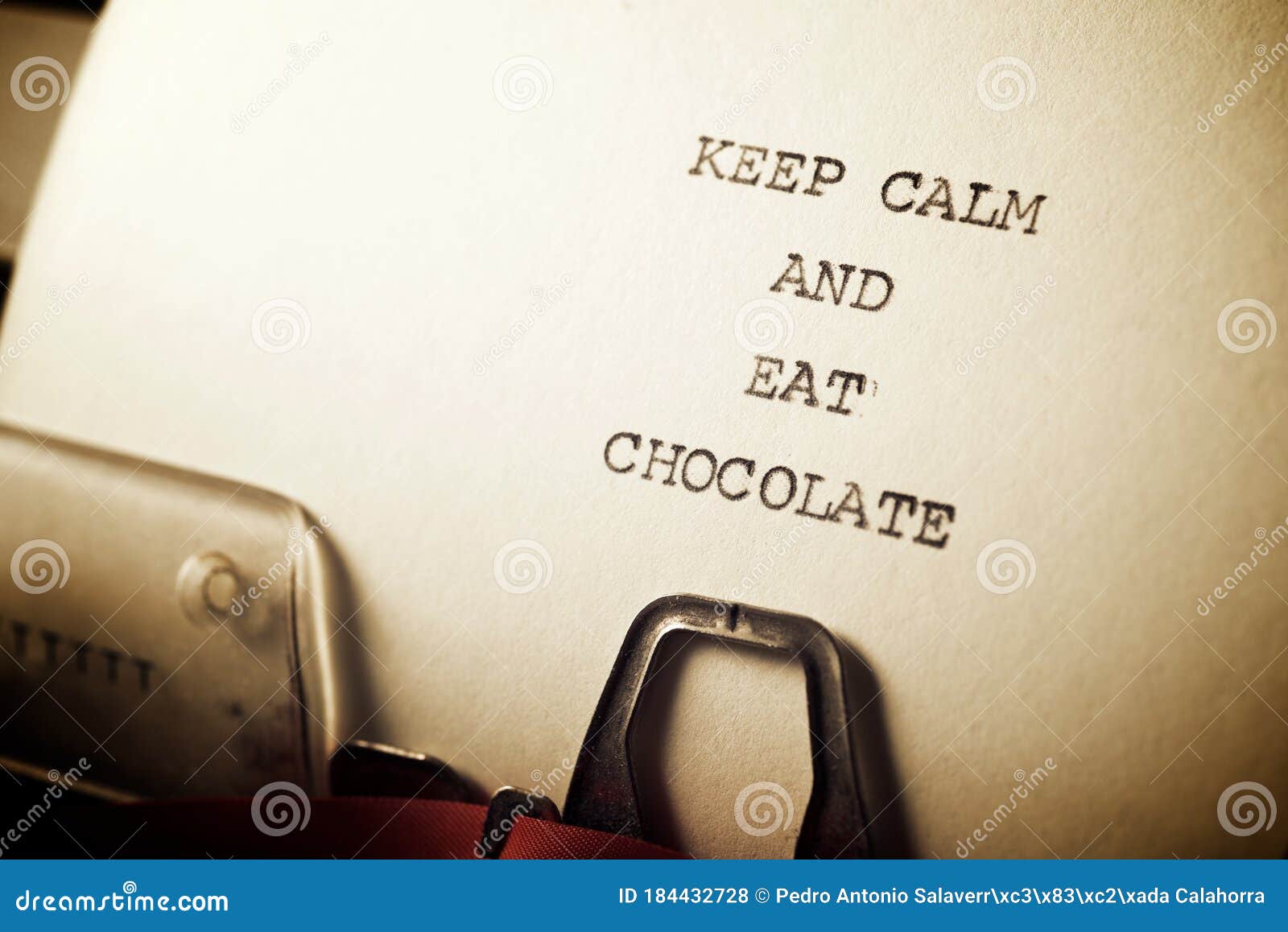 Keep Calm and Eat Chocolate Stock Photo - Image of happy, calm: 184432728