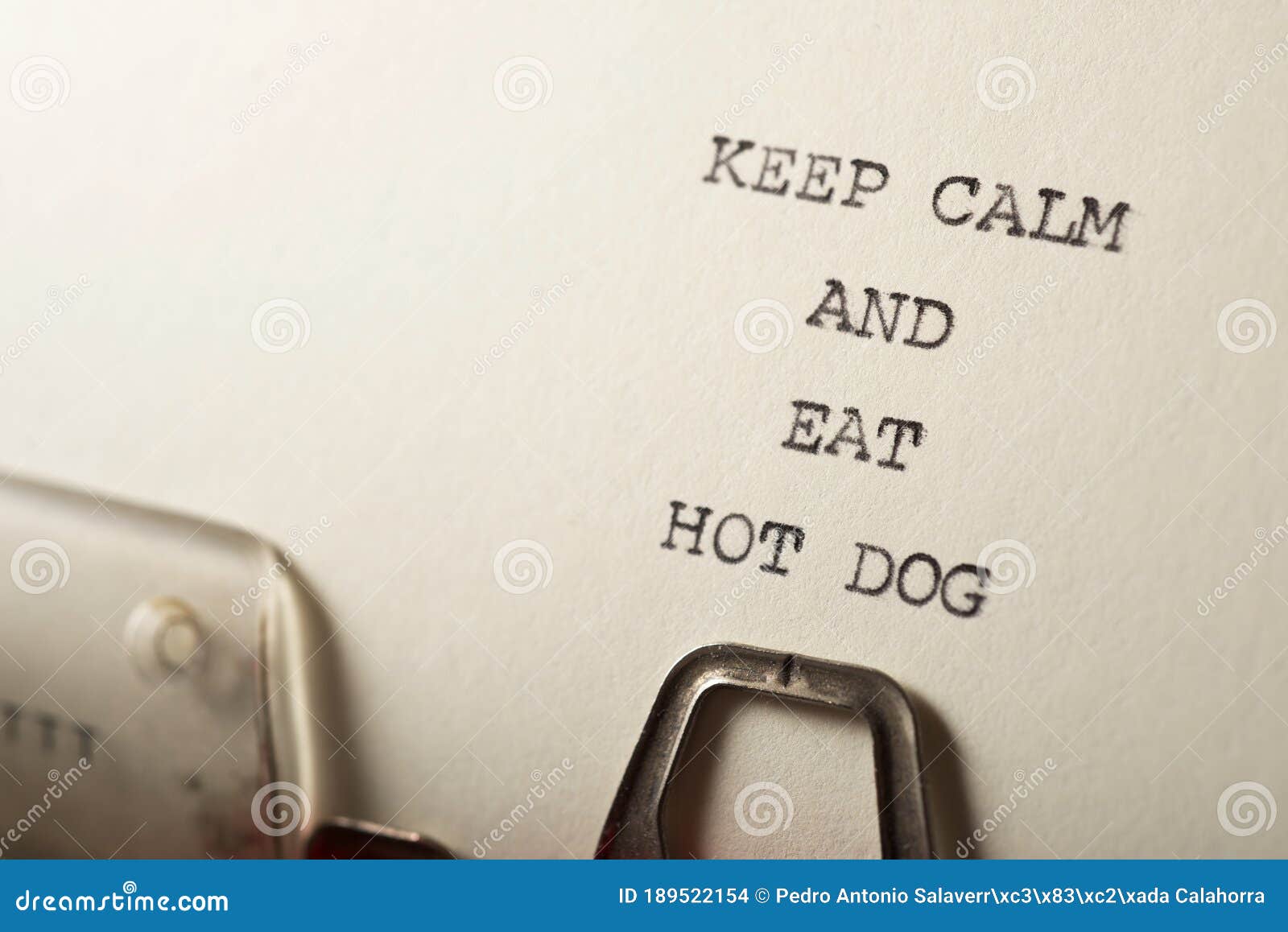 Keep calm and eat hot dog stock photo. Image of capital - 189522154