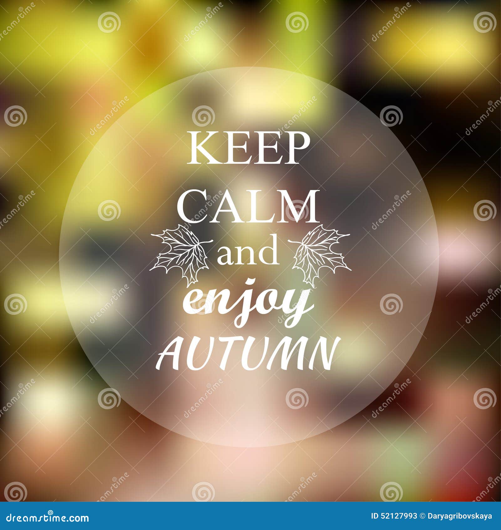 Keep Calm and Enjoy Autumn Phrase on Orange Blur Stock Vector ...