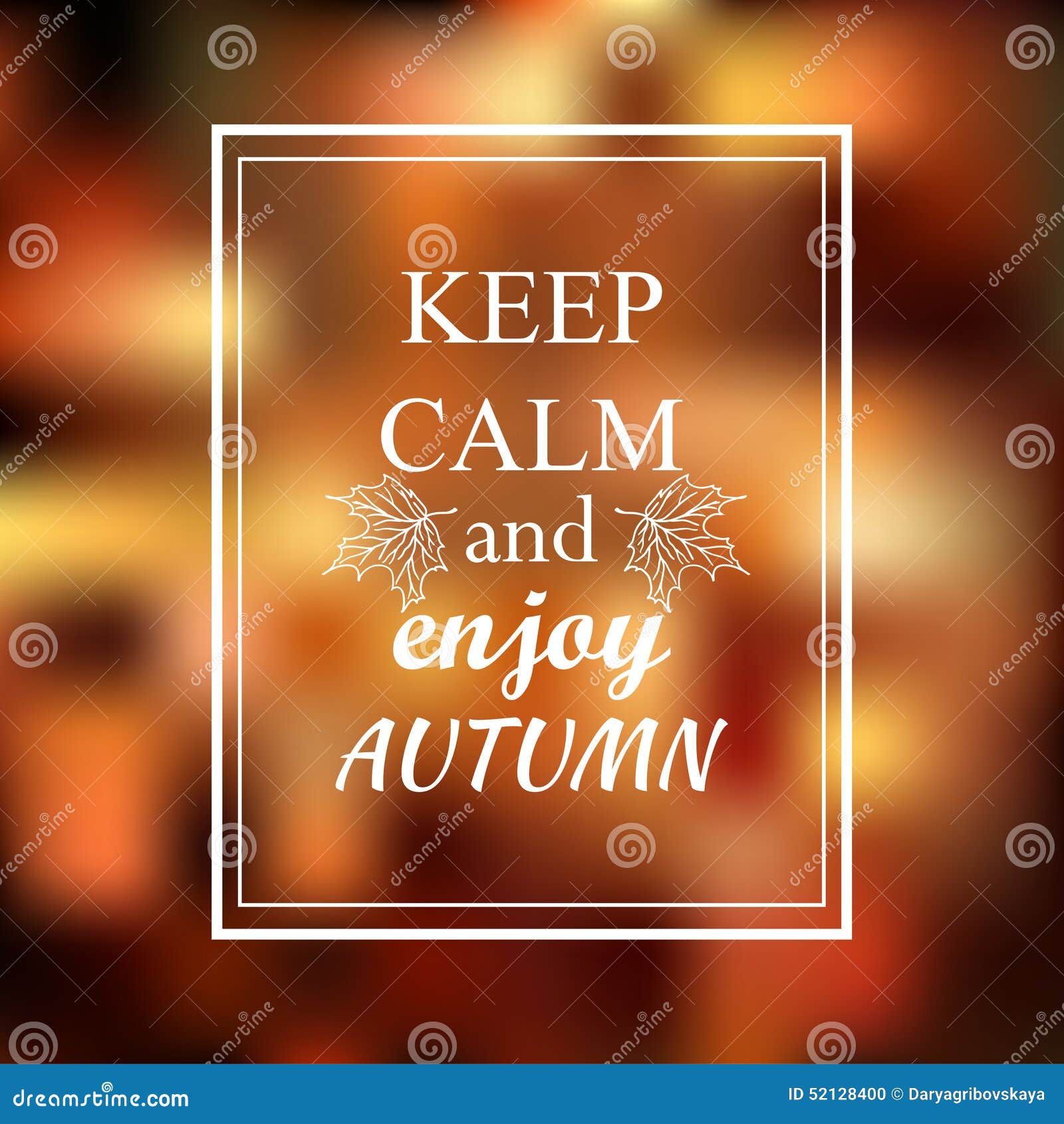 Keep Calm and Enjoy Autumn Phrase on Orange Blur Stock Vector ...