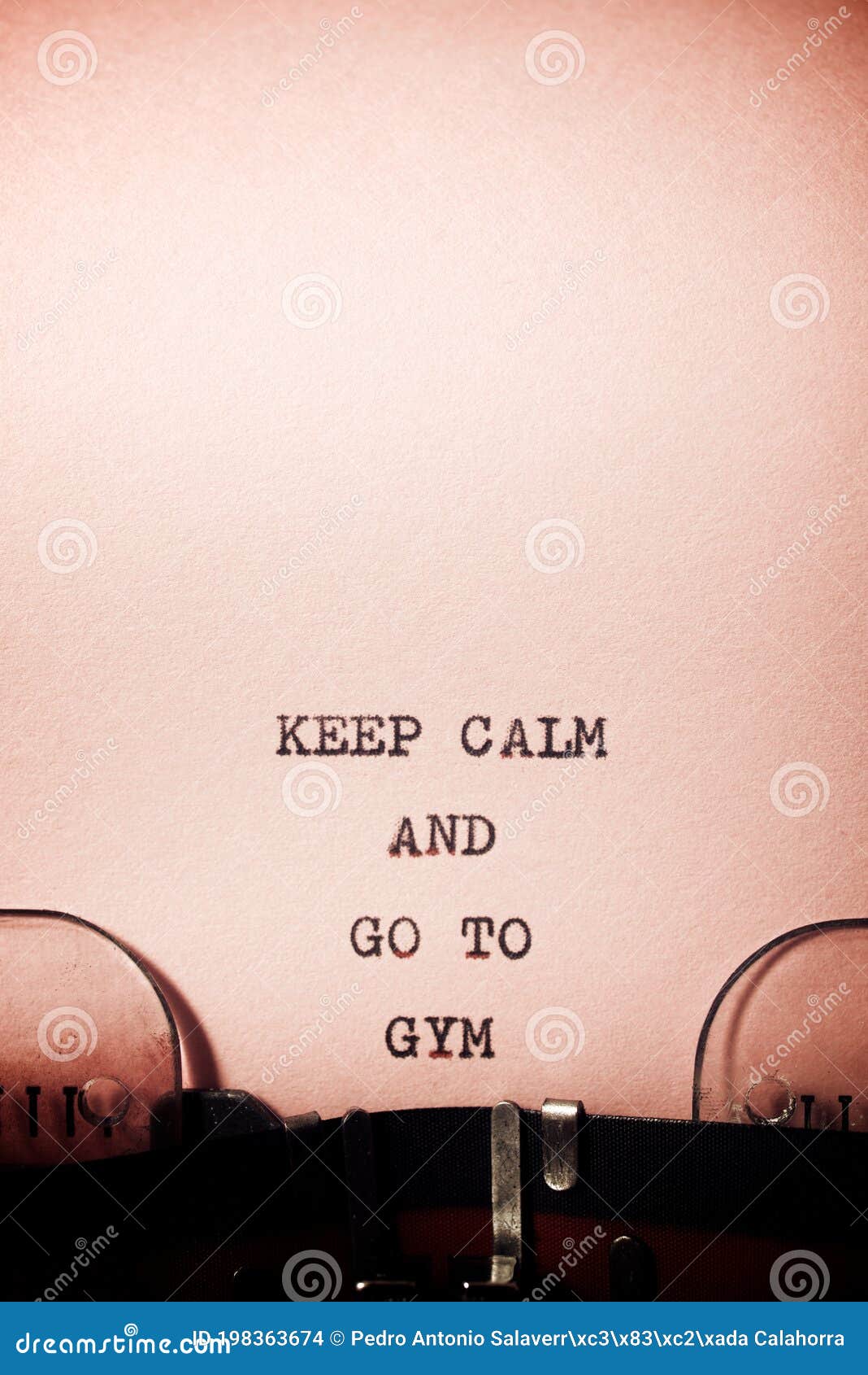 Keep calm and go to gym stock photo. Image of caption - 198363674