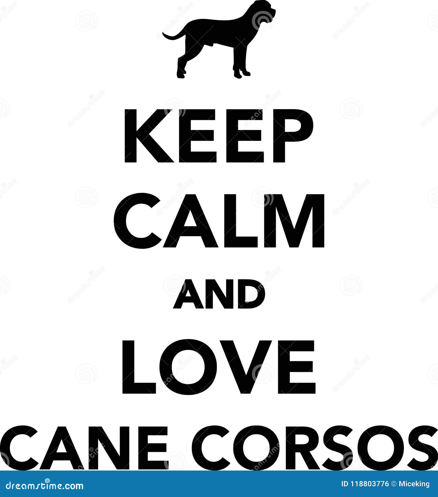 I Love My Cane Corso Silhouette Vector Illustration | CartoonDealer.com ...