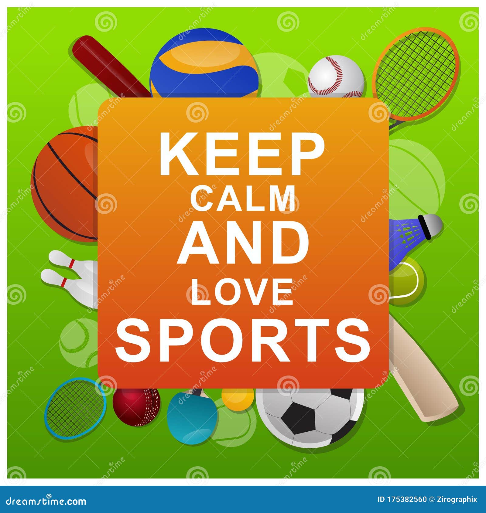 Keep Calm and Love Sports Illustration Design Stock Illustration ...