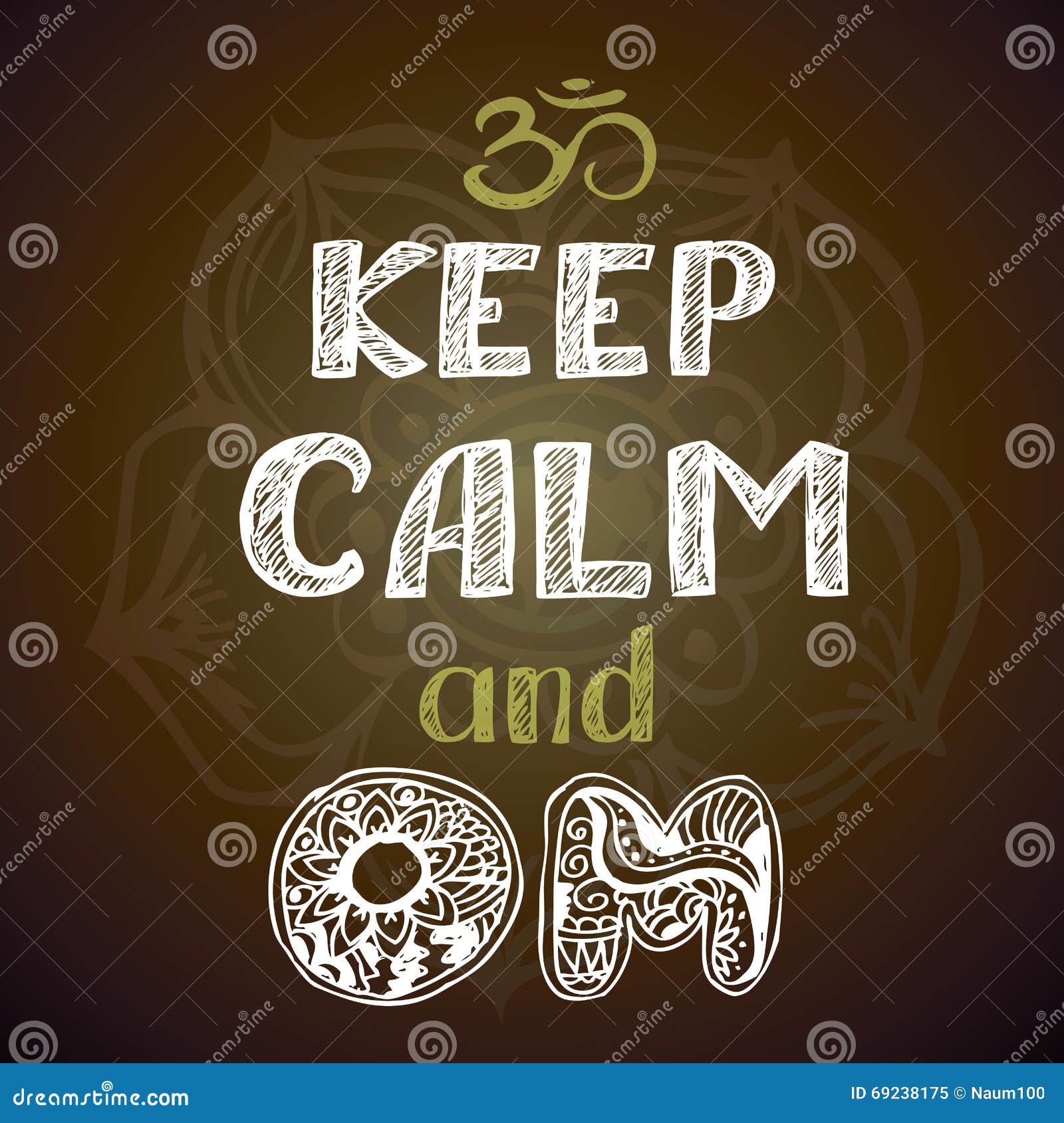 Keep calm and Om poster stock vector. Illustration of black - 69238175