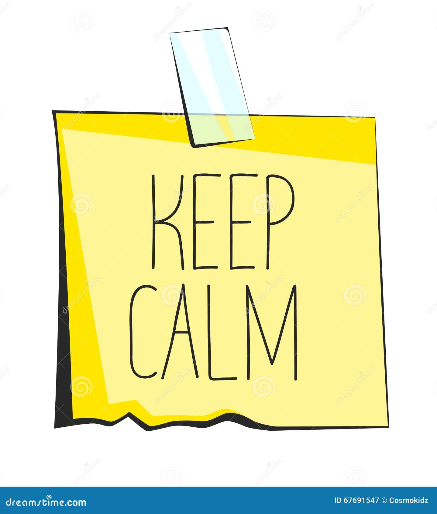 Keep Calm Paper Sticky Note. Retro Reminder Sticker Stock Illustration ...