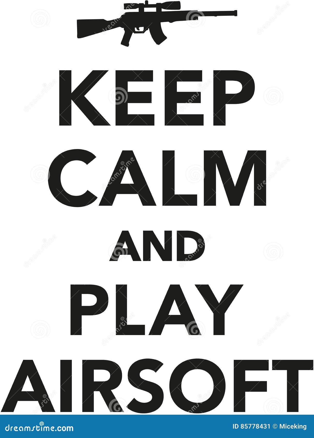 Keep calm and play airsoft stock vector. Illustration of pictogram ...