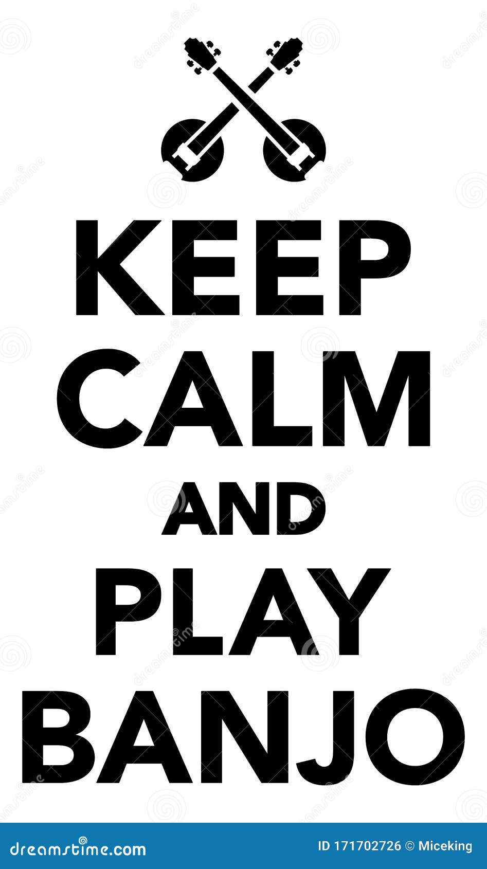 Keep calm and play banjo stock vector. Illustration of musical - 171702726