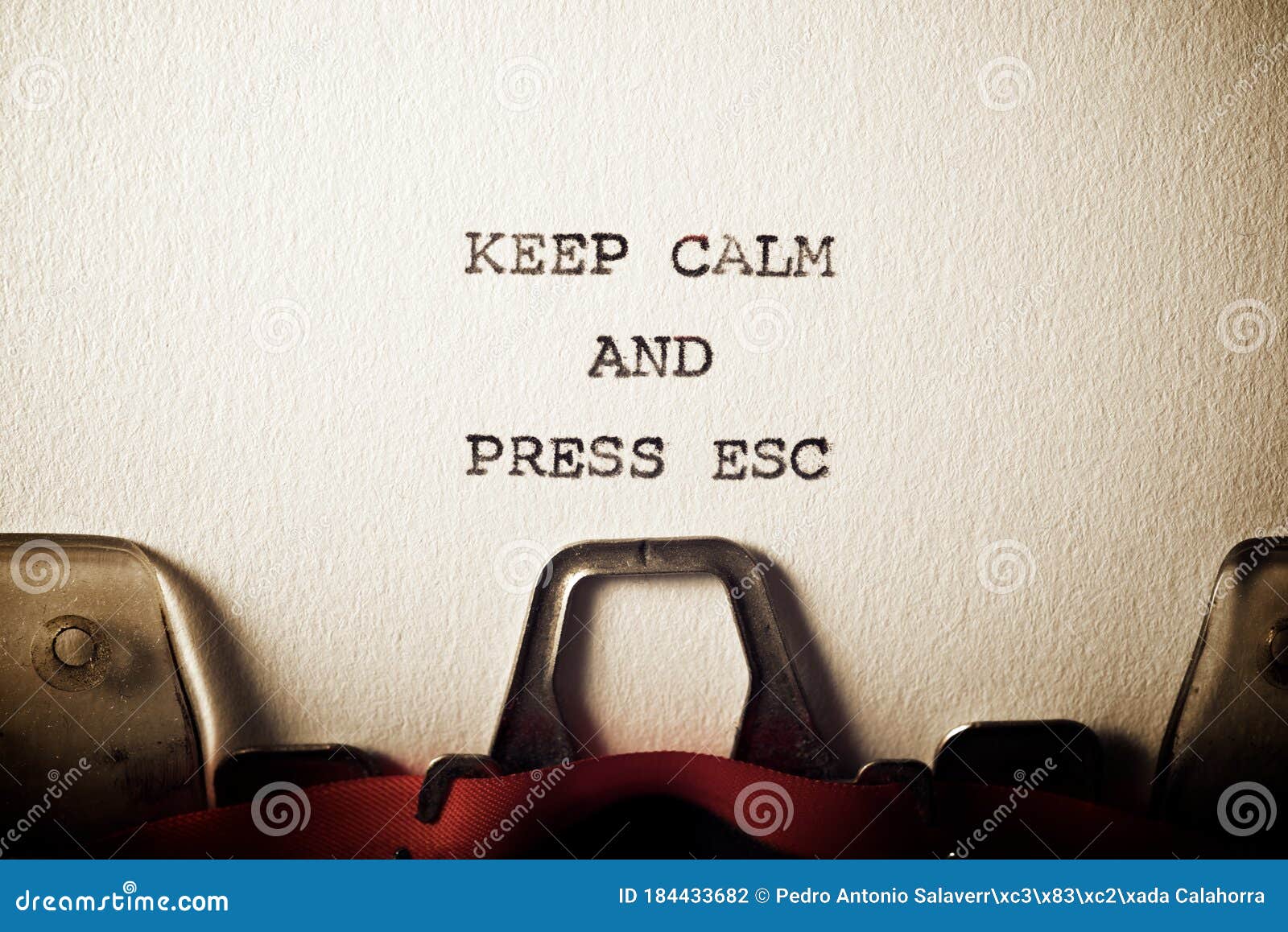 Keep calm and press esc stock photo. Image of retro - 184433682