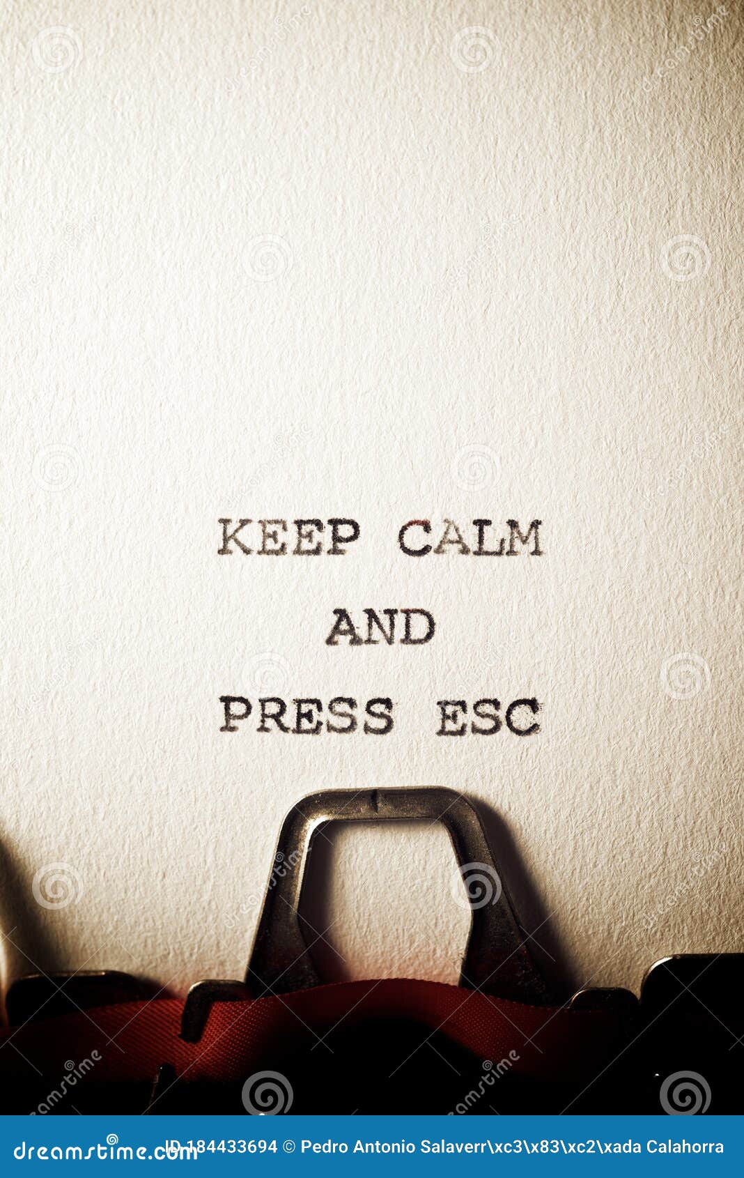Keep calm and press esc stock photo. Image of attitude - 184433694