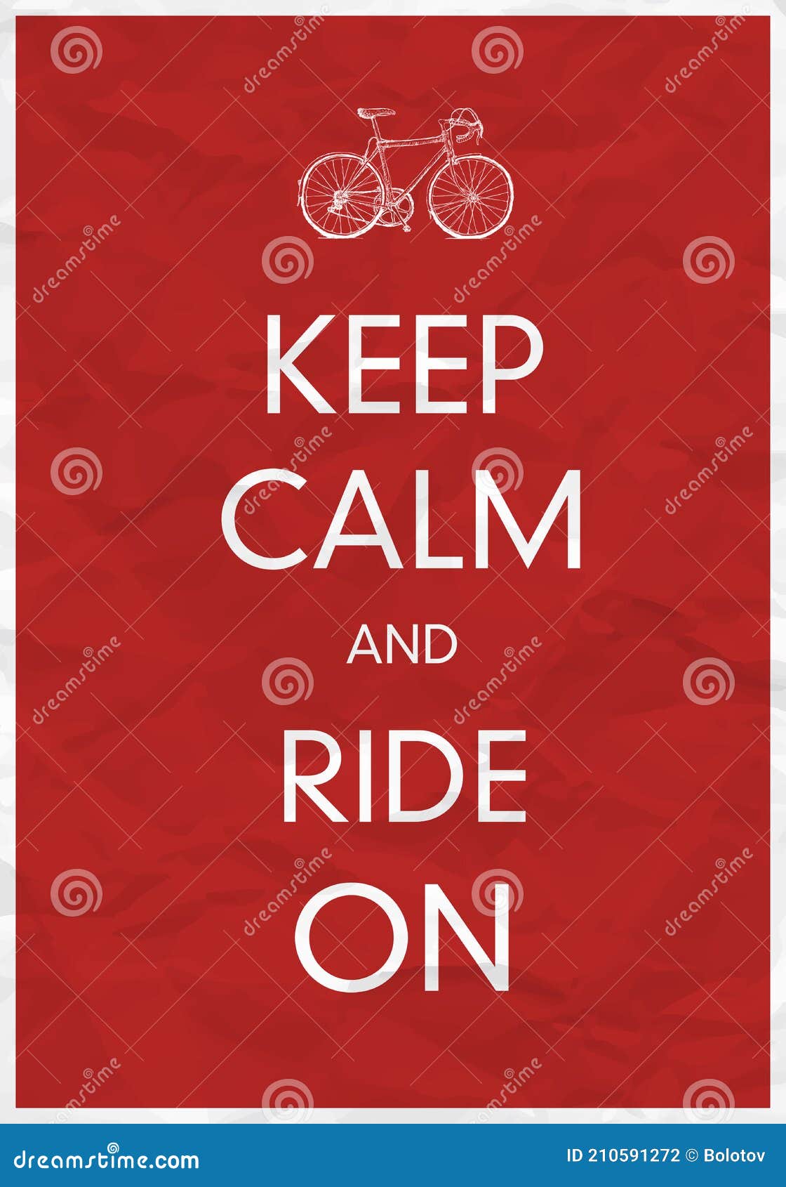 Keep Calm and Ride on stock vector. Illustration of race - 210591272
