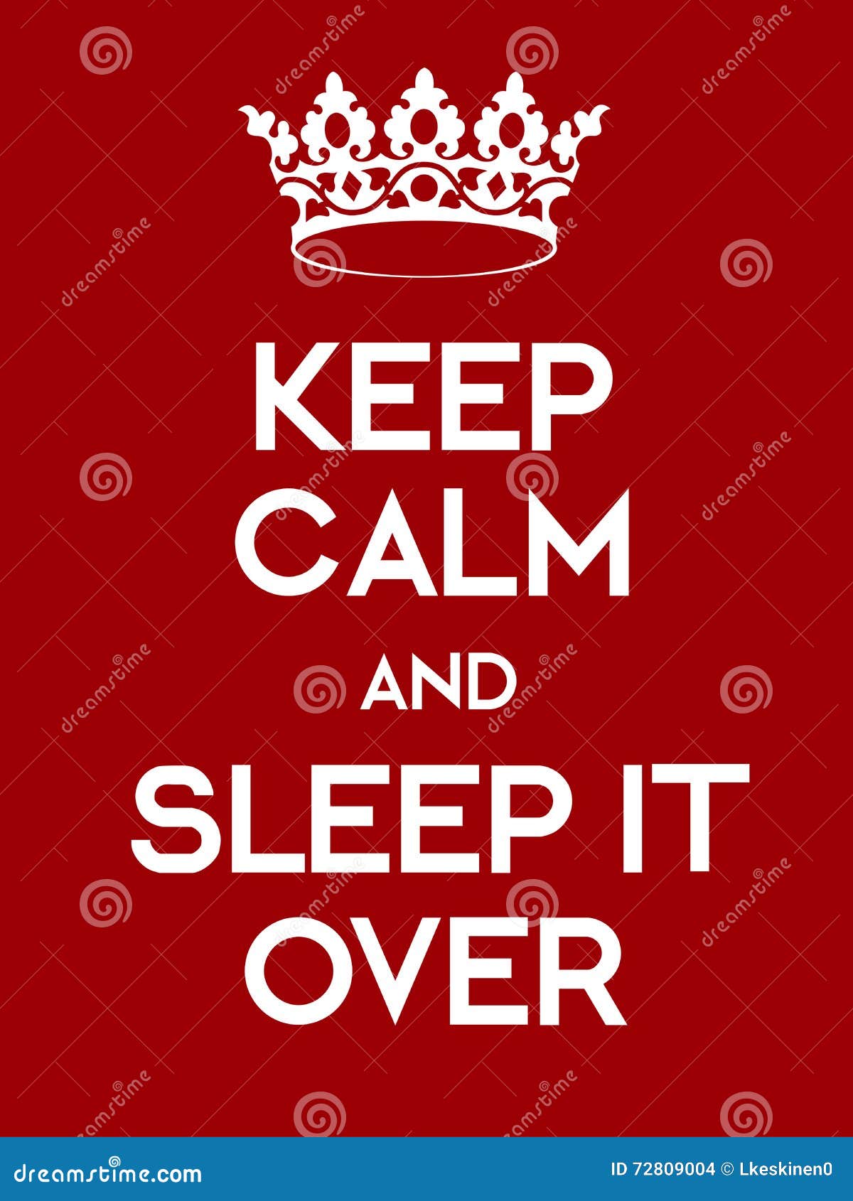 Keep Calm and Sleep it Over Poster Stock Illustration - Illustration of ...