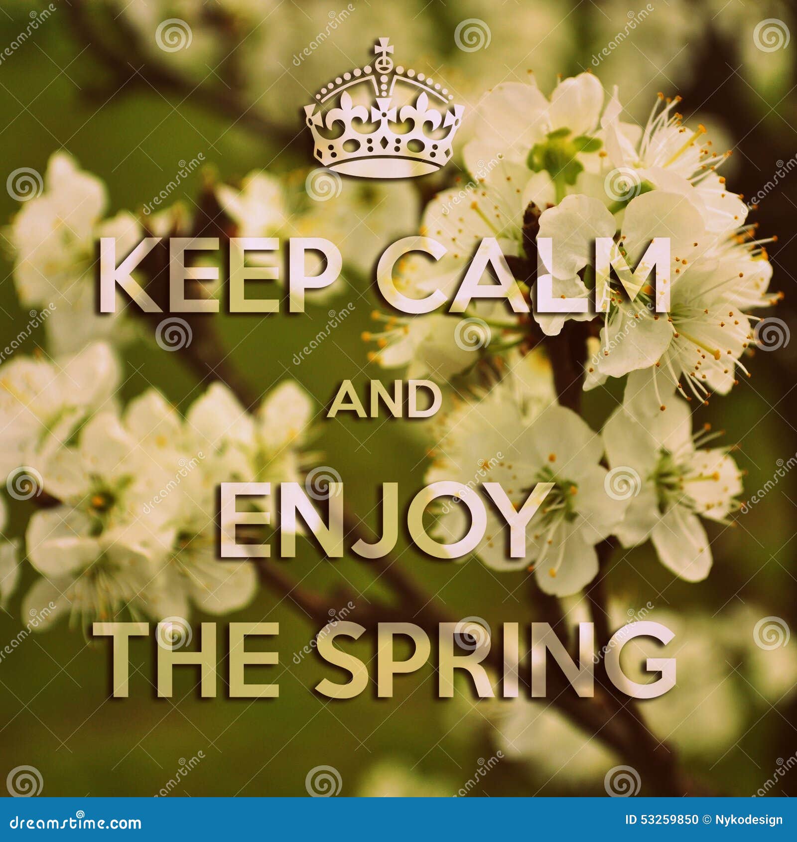 Keep calm spring stock photo. Image of gardens, beginning - 53259850
