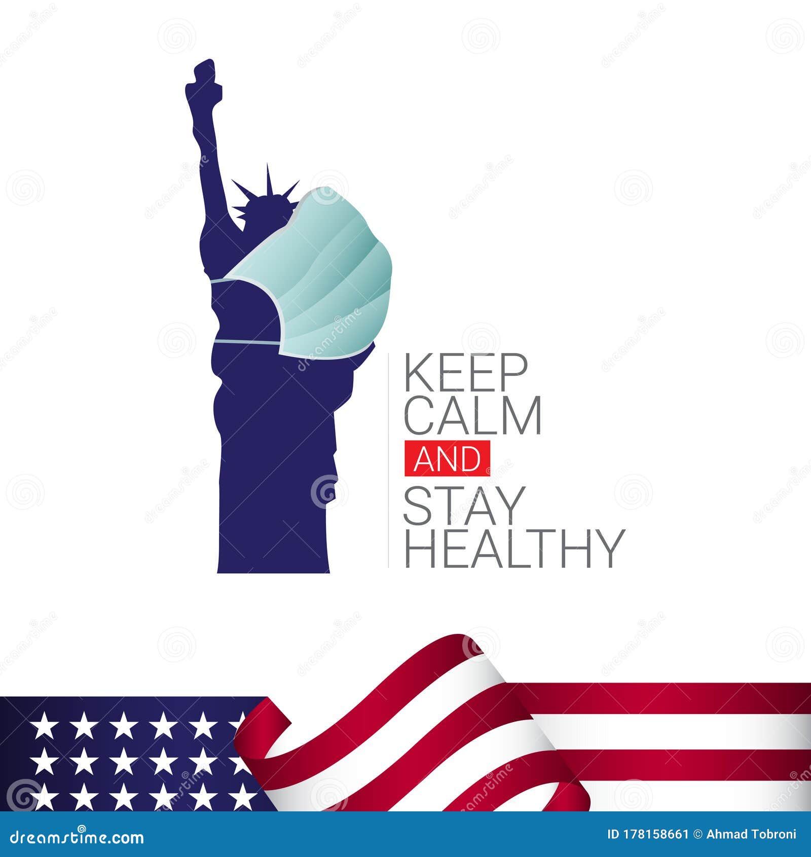 Keep Calm and Stay Healthy Vector Template Design Illustration Stock ...