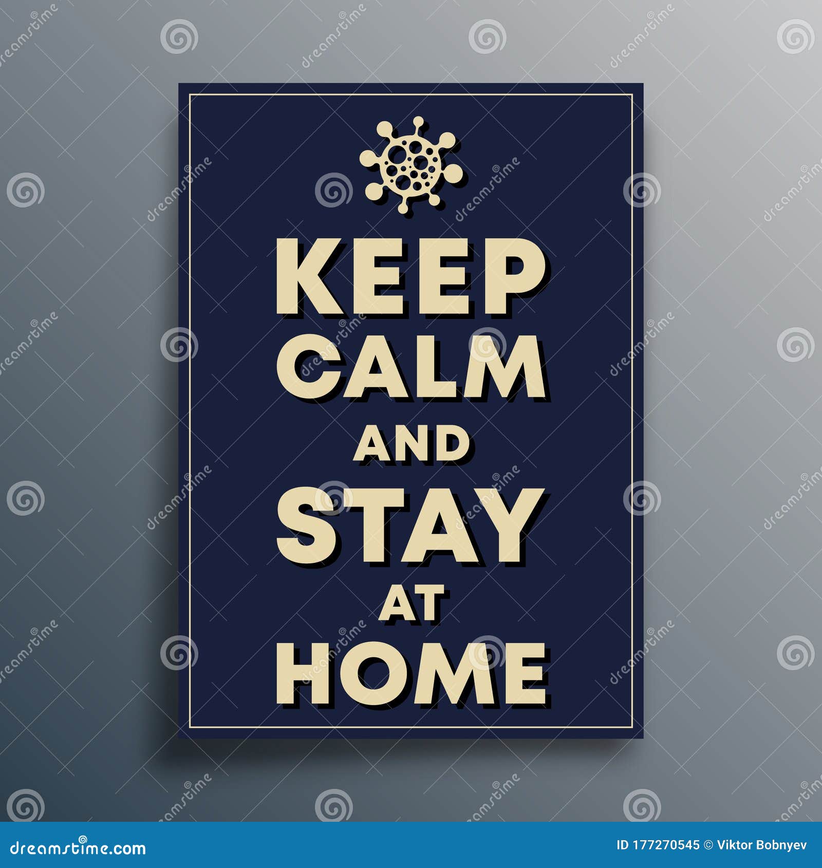 Keep Calm and Stay at Home Poster Template. Vector Stock Vector ...