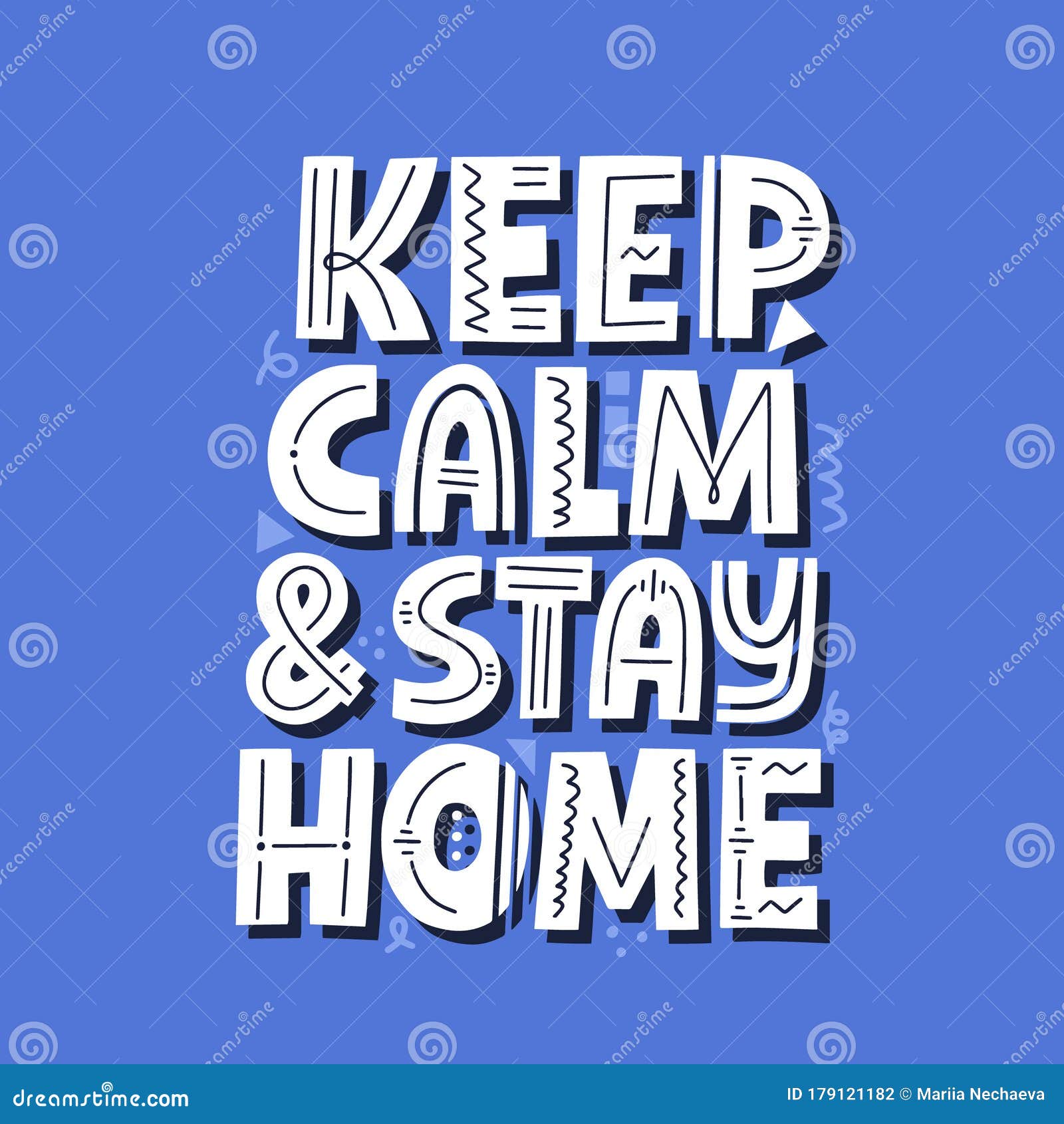 Keep Calm and Stay Home Quote. HAnd Drawn Vector Lettering Stock Vector ...