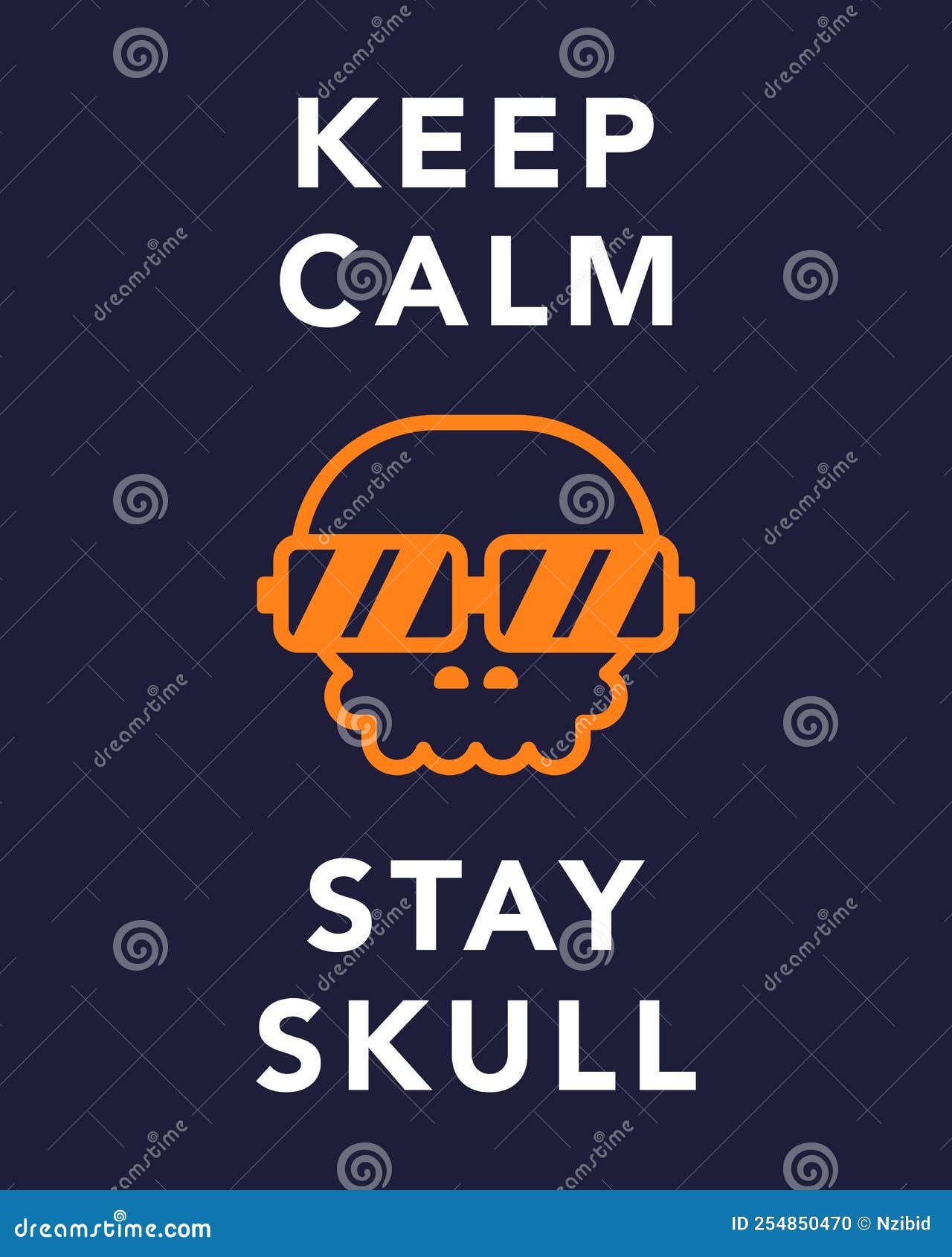 Keep Calm and Stay Skull Poster, Cool Typography Poster for Halloween ...