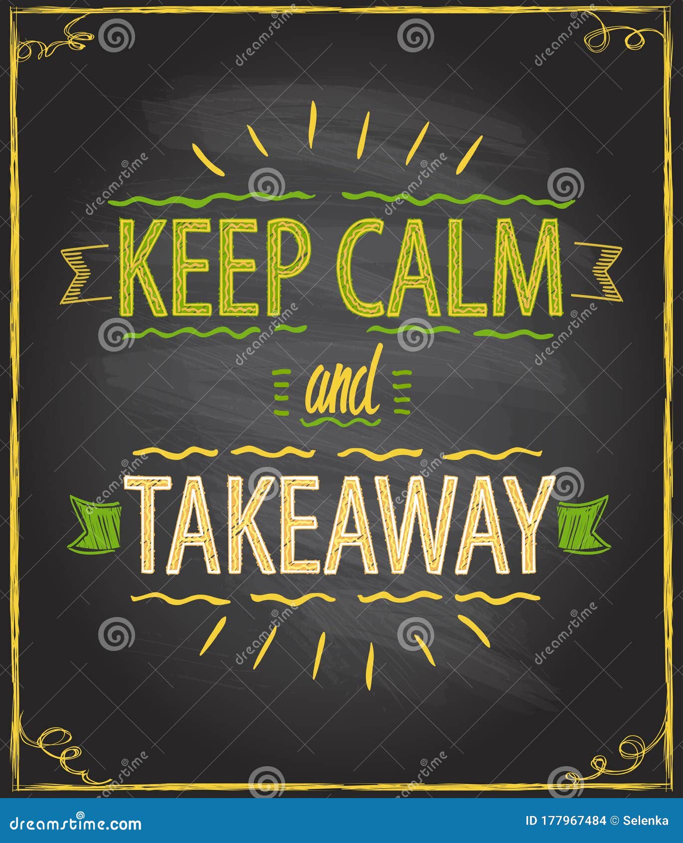 Keep Calm and Takeaway Quote Vector Card Stock Vector - Illustration of ...