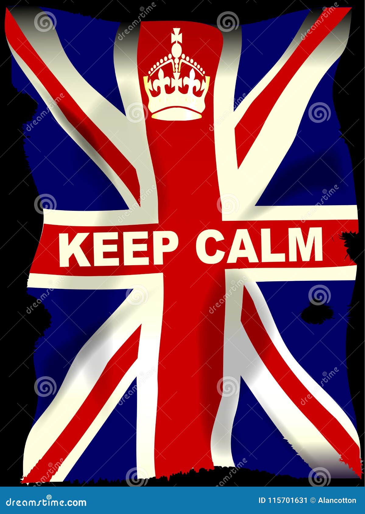 Keep Calm Union Jack Fun Poster Stock Vector - Illustration of vector ...