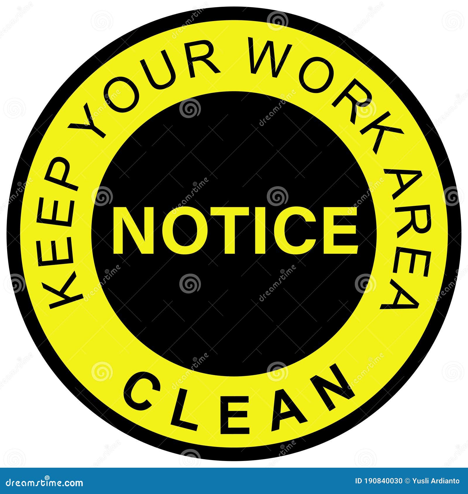 Keep Clean,keep Your Work Area Clean,yellow Sticker,icon Stock Vector ...