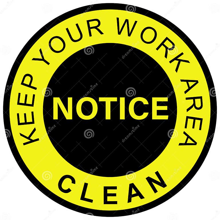 Keep Clean,keep Your Work Area Clean,yellow Sticker,icon Stock Vector ...