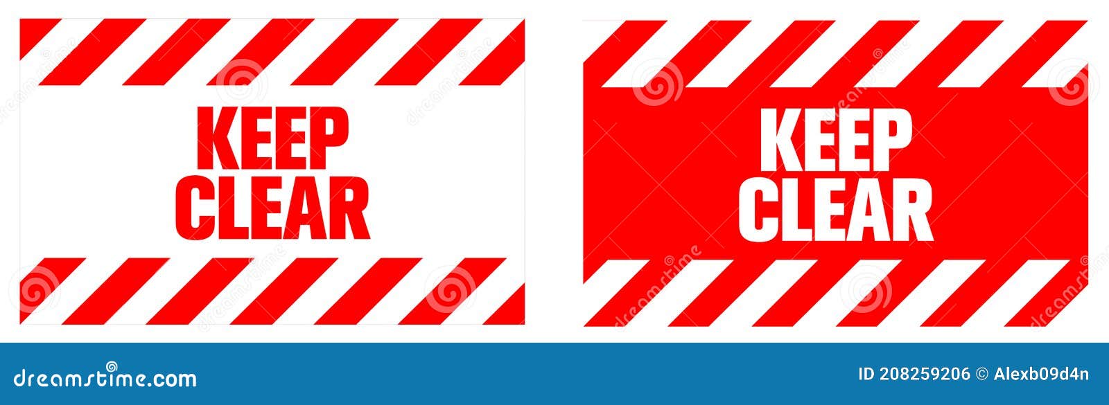Keep Clear warning sign. stock vector. Illustration of clear - 208259206