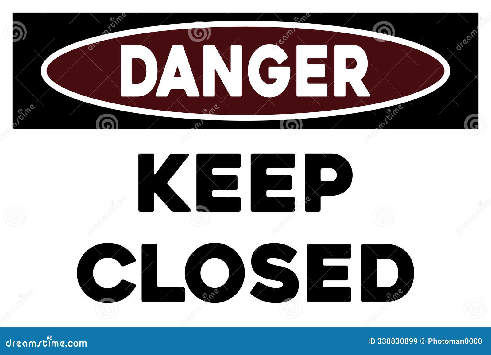 Keep closed warning sign stock vector. Illustration of isolated - 338830899