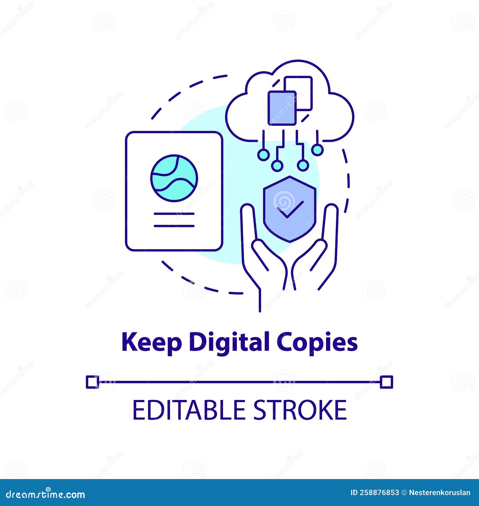 Keep Digital Copies Concept Icon Stock Vector - Illustration of migrate ...