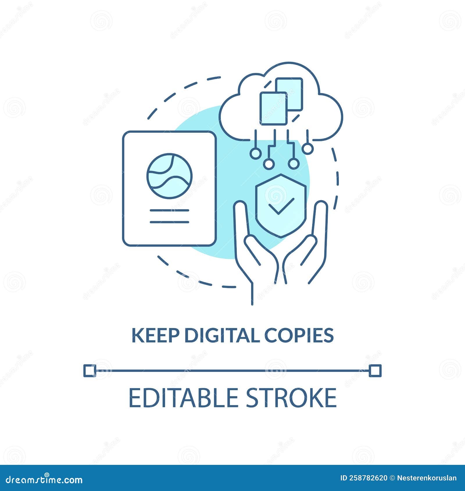 Keep Digital Copies Turquoise Concept Icon Stock Vector - Illustration ...