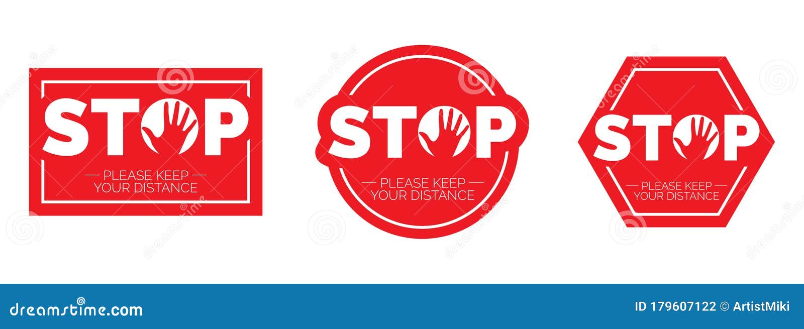 Stop Keep Social Distance, Vector. Stop Red Icon Stock Vector ...