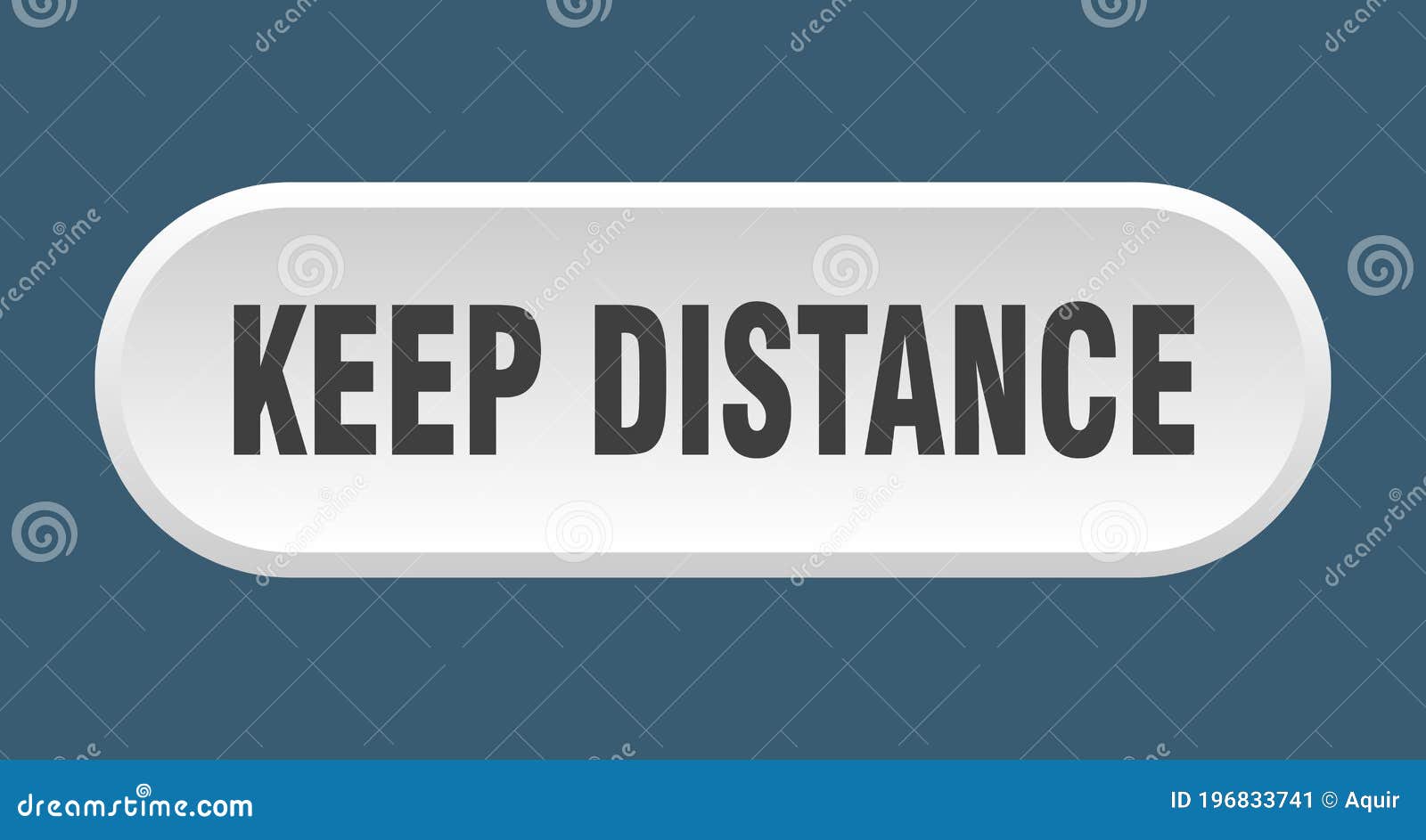 Keep Distance Button. Rounded Sign on White Background Stock Vector ...