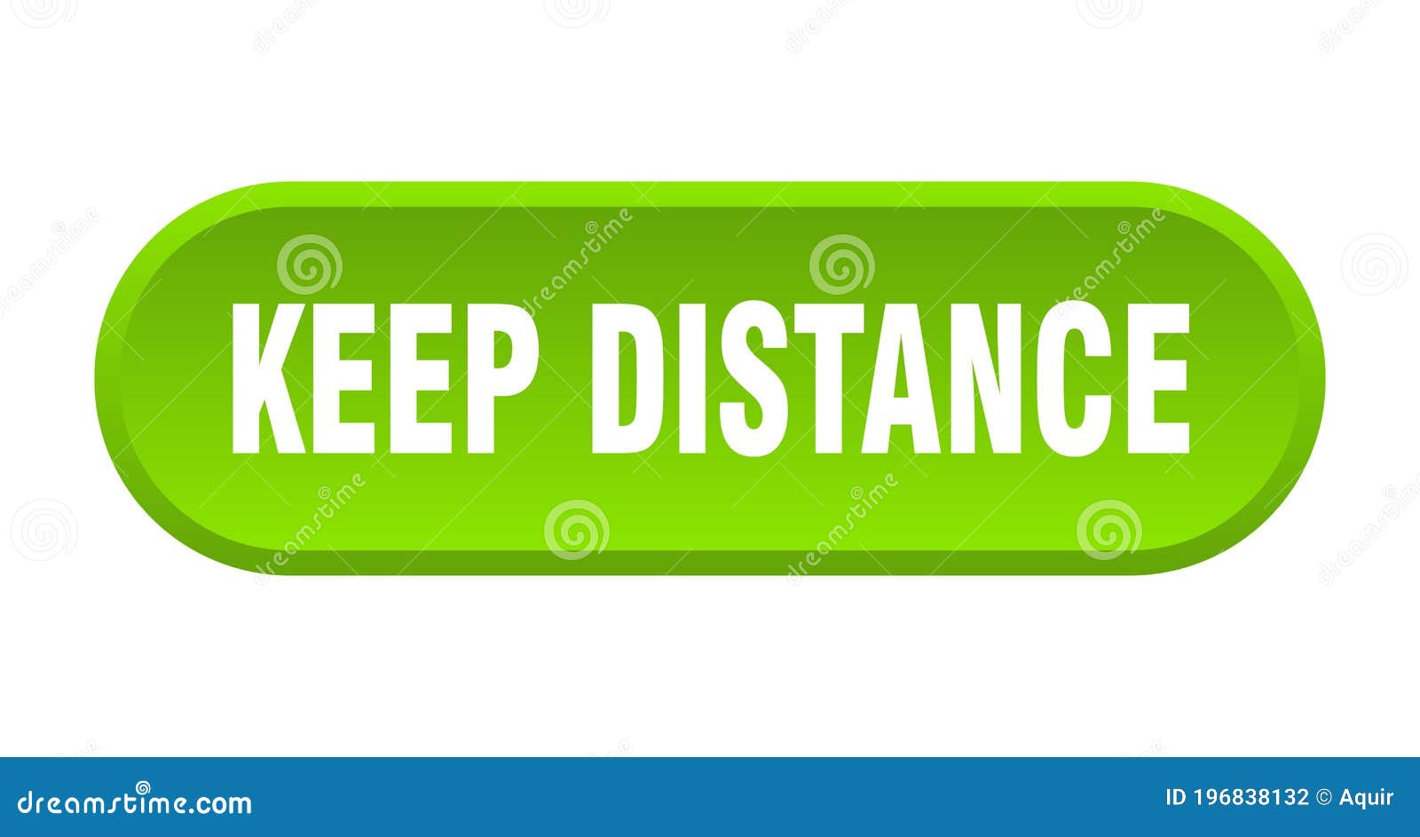 Keep Distance Button. Rounded Sign on White Background Stock Vector ...