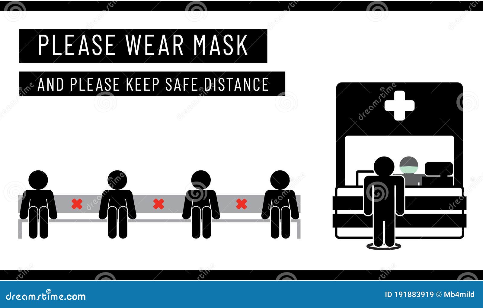 New Normal Lifestyle.People Wearing Mask Keep Distance when Sitting ...
