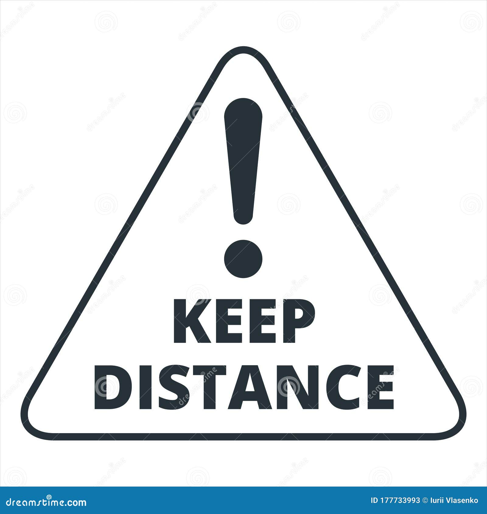 Keep Distance Exclamation Danger Alert Vector Sign Label Illustration ...
