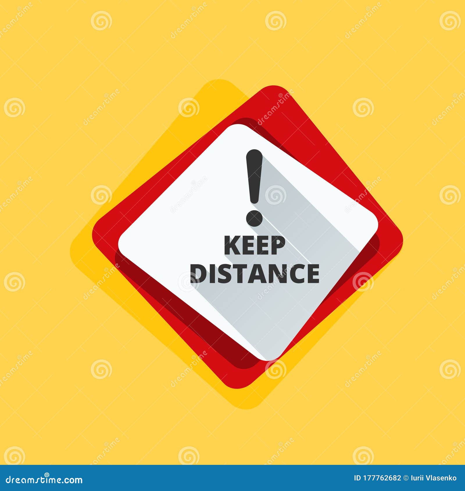 Keep Distance Exclamation Danger Alert Vector Sign Label Illustration ...