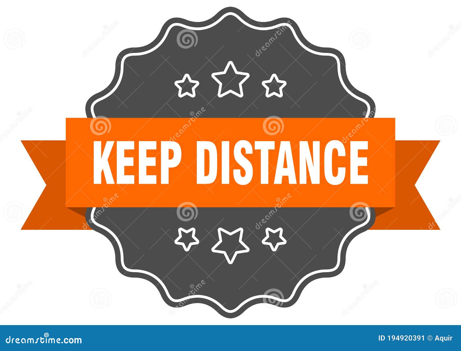 Keep Distance Label. Keep Distance Isolated Seal. Sticker. Sign Stock ...