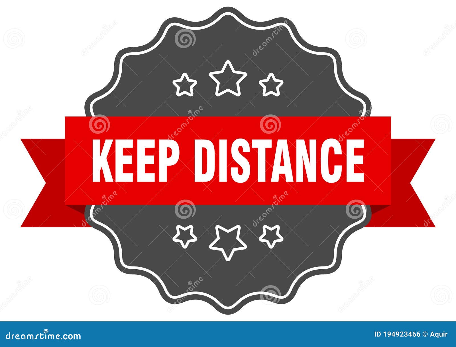 Keep Distance Label. Keep Distance Isolated Seal. Sticker. Sign Stock ...