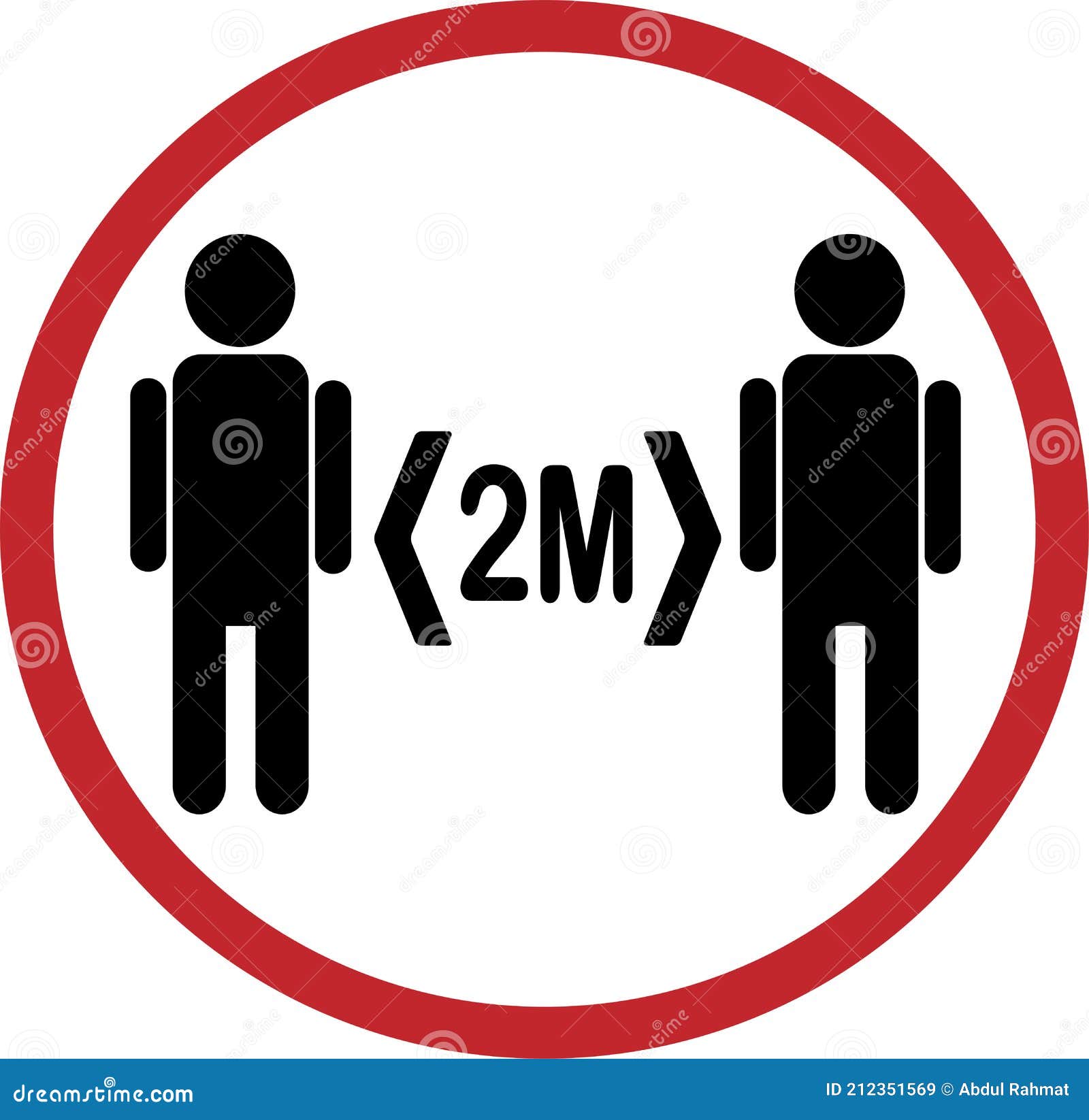 Keep Distance 2 Meters Sign Vector Illustration Stock Vector ...