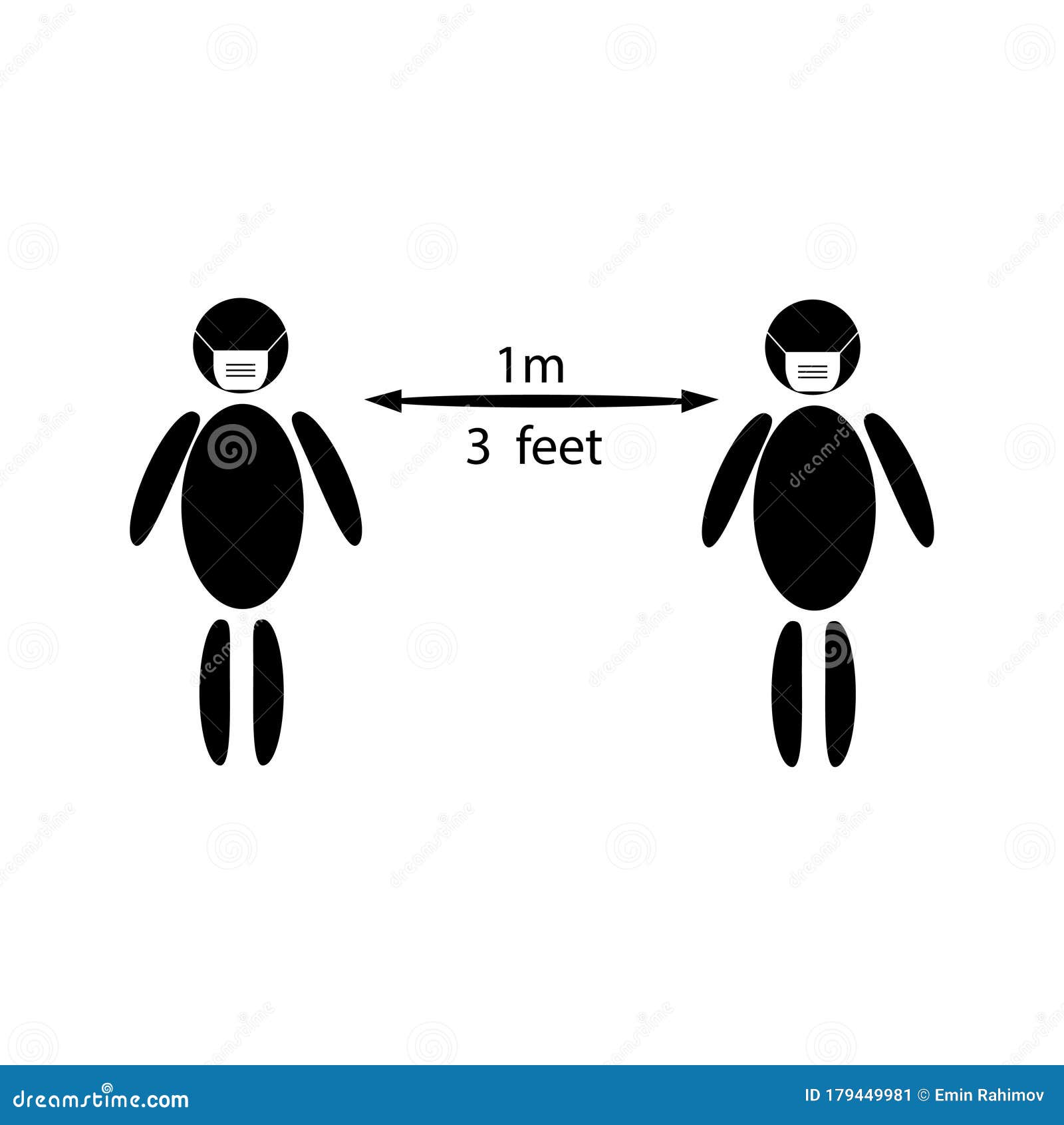 Keep Distance One Meter Three Steps Icon Eps Ten Stock Illustration ...