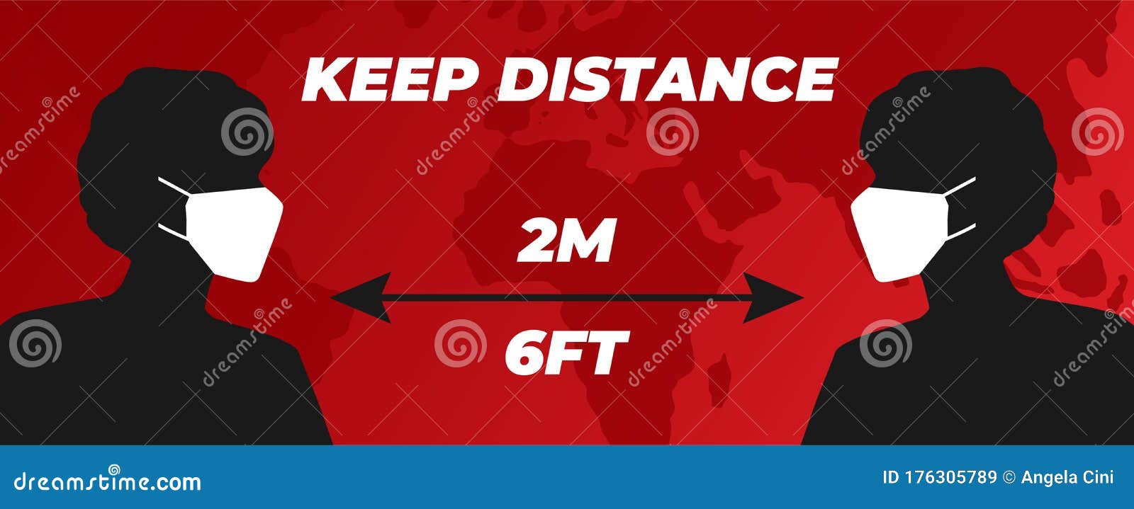 Keep Distance People 2 M or 6 Feet Illustration Stock Vector ...