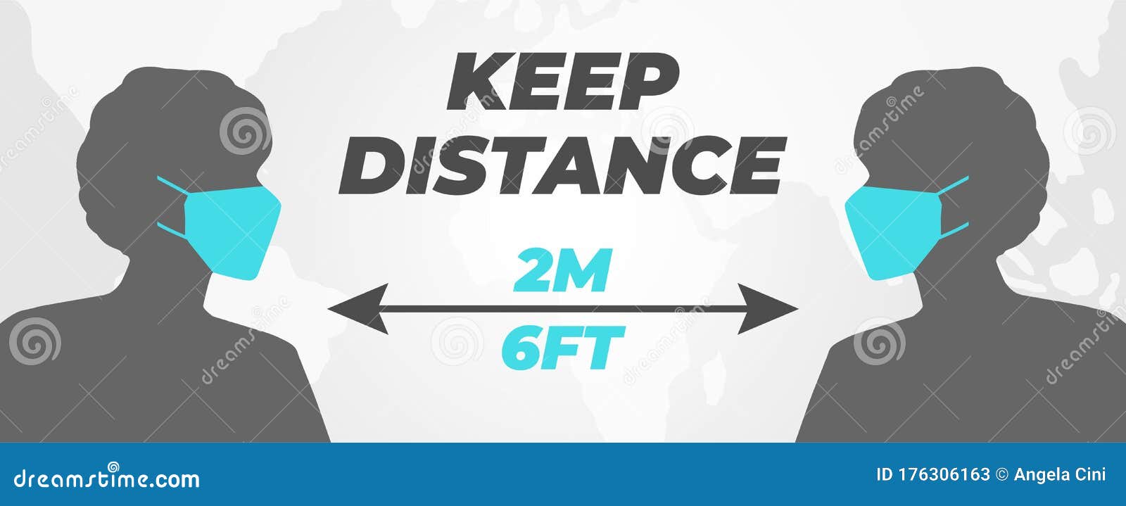 Keep Distance People 2 M or 6 Feet Illustration Stock Vector ...