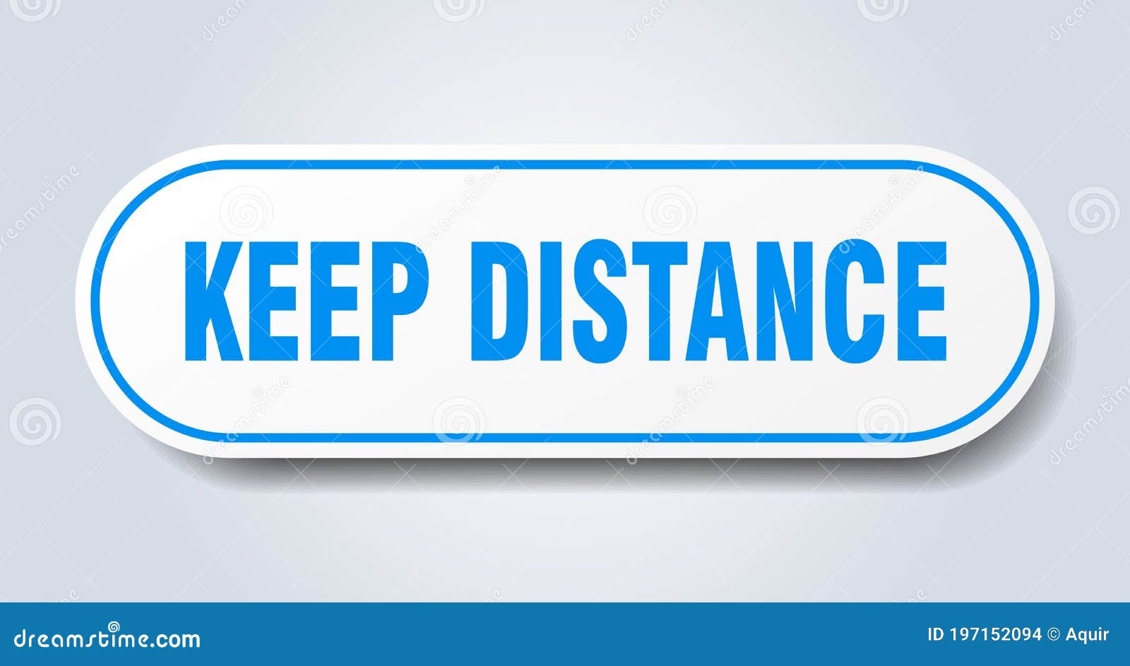 Keep Distance Sign. Rounded Isolated Button. White Sticker Stock Vector ...