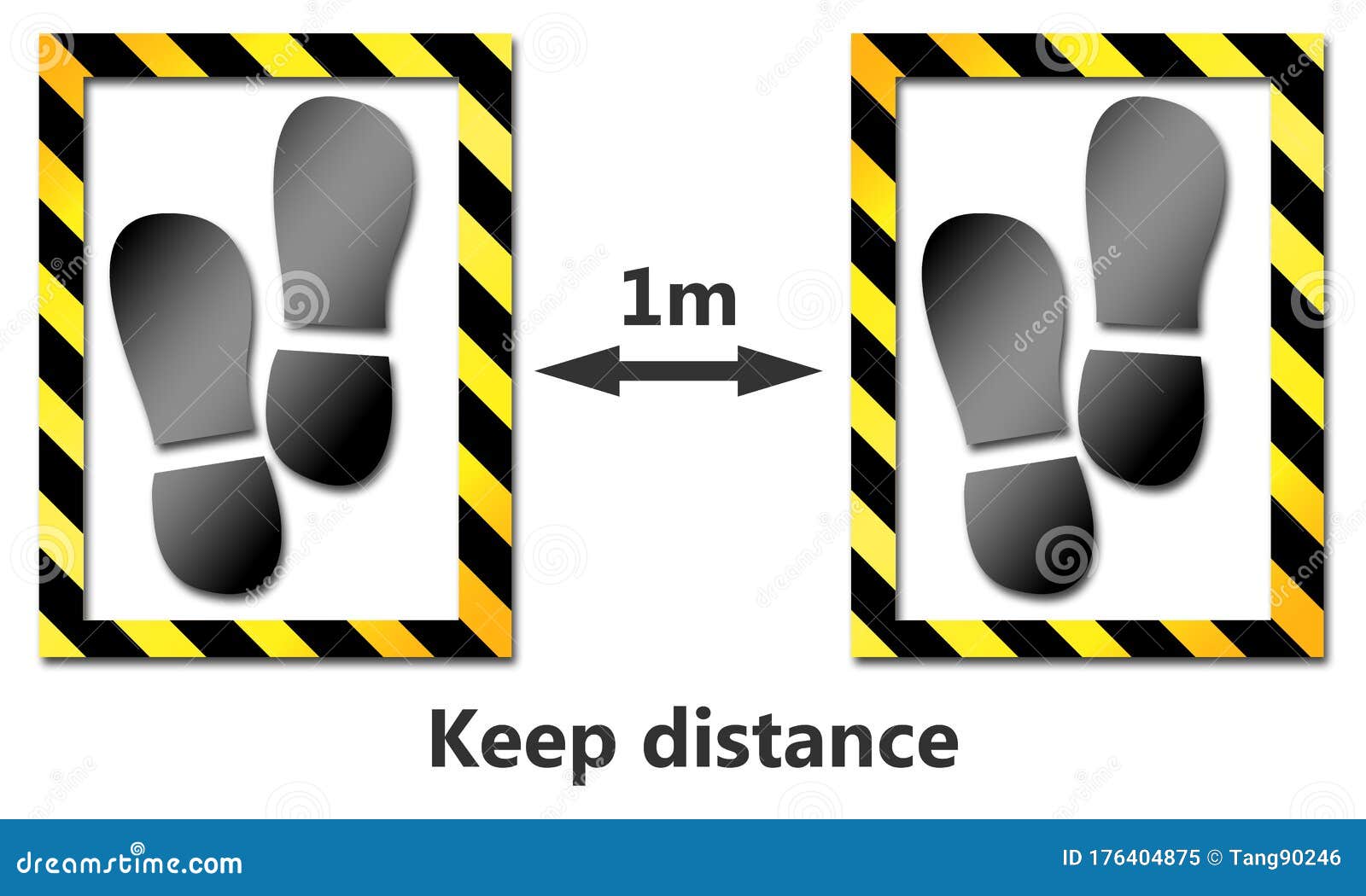 Keep Distance, Social Distancing for 1 Meter Stock Illustration ...