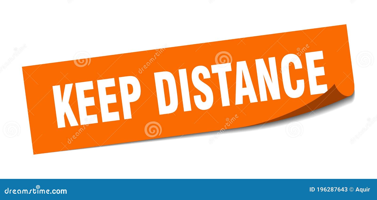 Keep Distance Sticker. Square Isolated Label Sign. Peeler Stock Vector ...