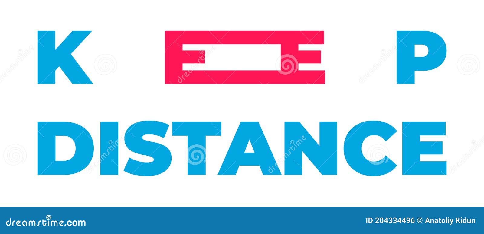 Keep Distance Text Sign in Bold Type. Keep Distance Lettering Isolated ...