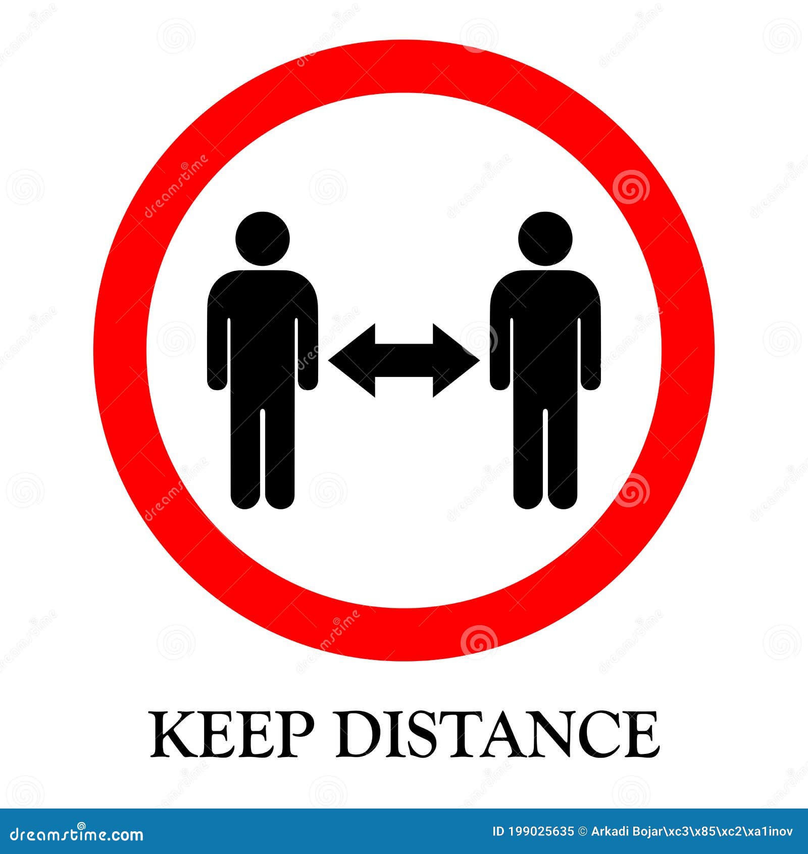 Keep distance vector sign stock vector. Illustration of logo - 199025635