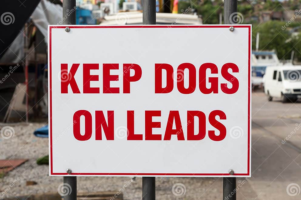 Keep Dogs on Leads stock image. Image of lead, signs - 26392195