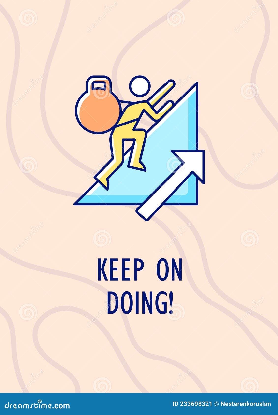 Keep on Doing Greeting Card with Color Icon Element Stock Vector ...