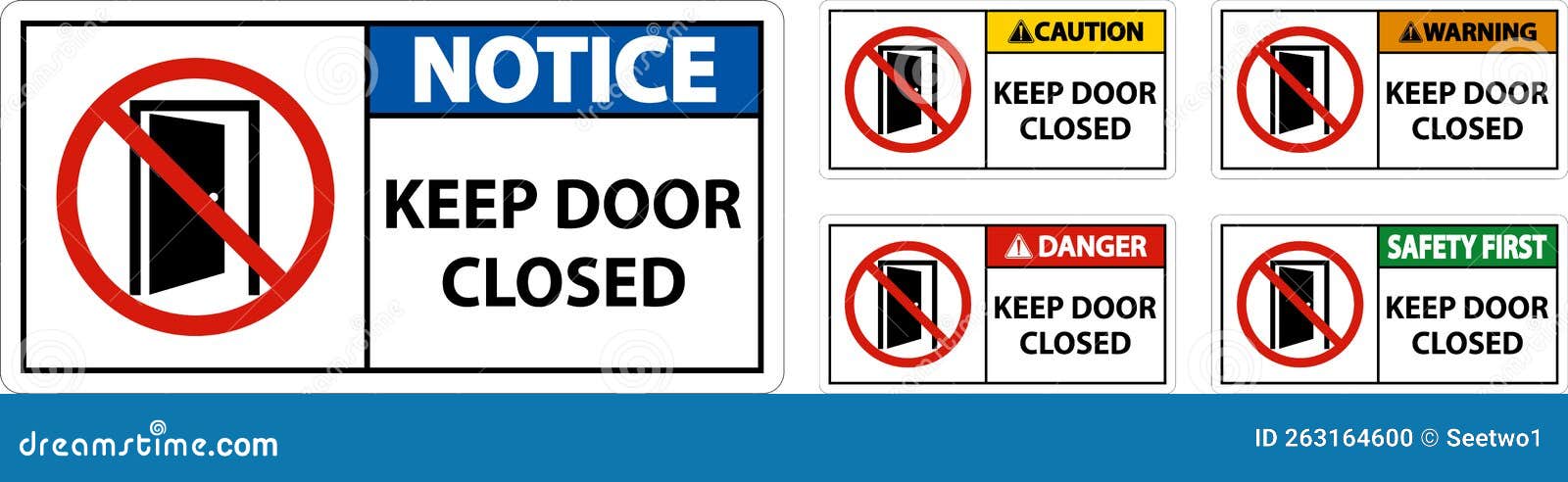 Keep Door Closed Graphic Sign Cartoon Vector | CartoonDealer.com #156645523